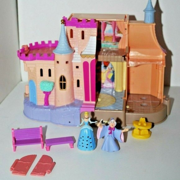 Toys | Disney Cinderella Magical Musical Castle Playset Polly Pocket ...